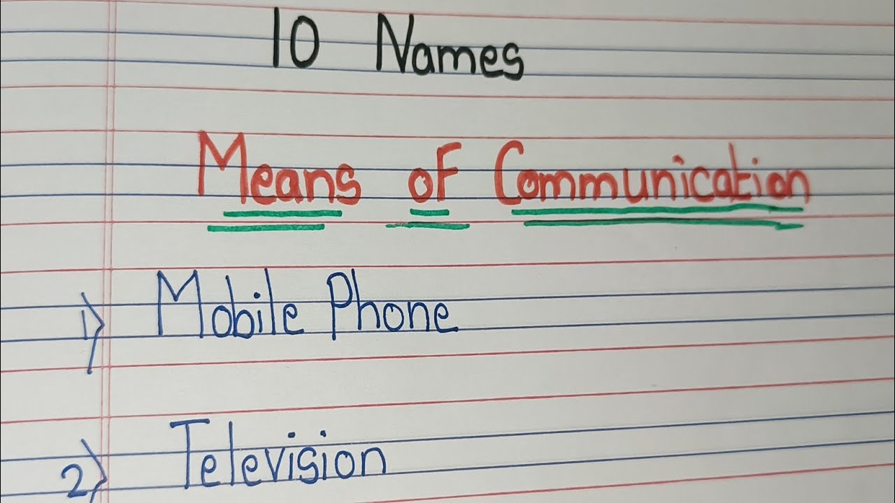 10 Means of Communication/Names of Means of Communication/10 Names of ...