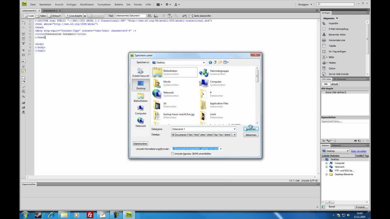 (1) Wie erstelle ich eine Homepage in HTML CSS mit Dreamweaver und ...