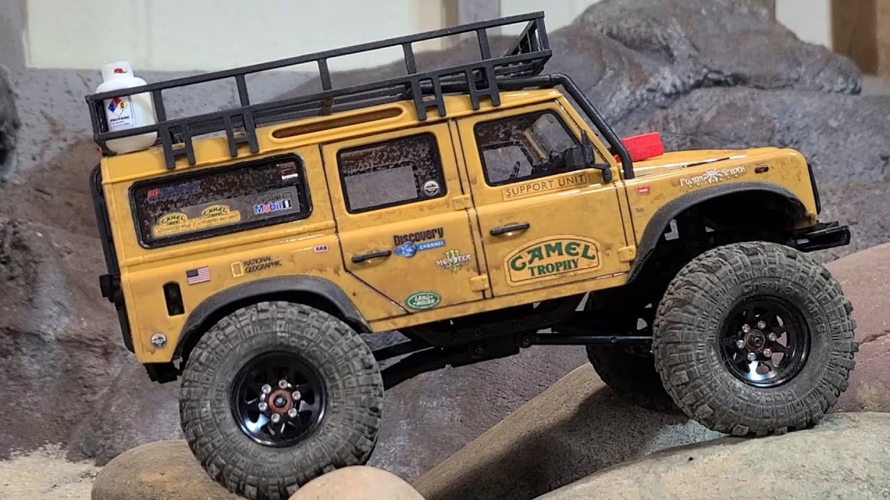 FMS FCX24M crawler run on the new course set up. - YouTube