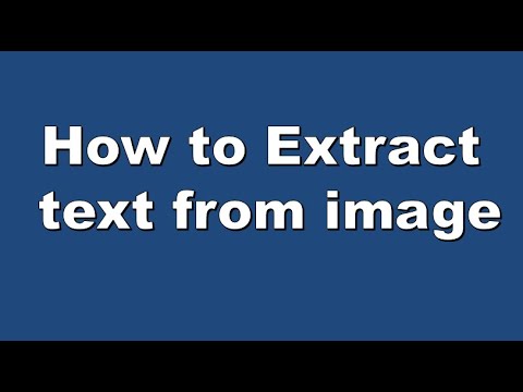 How to Extract text from an image - YouTube