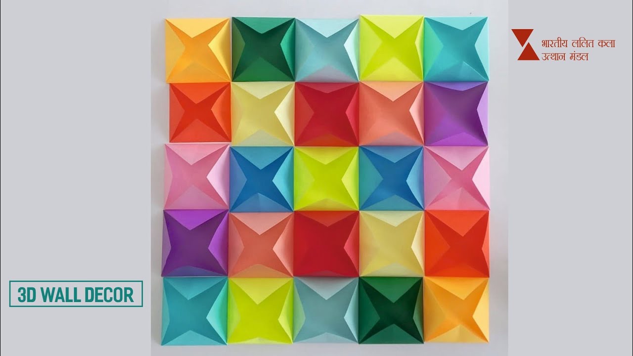 Origami | Paper Craft | 3D Wall decor tutorial | Room decore tutorial ...