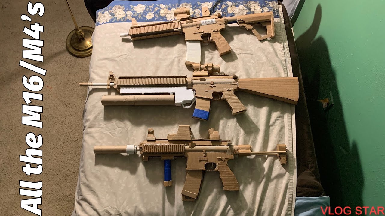 Every cardboard M16/M4 in the armory… - YouTube
