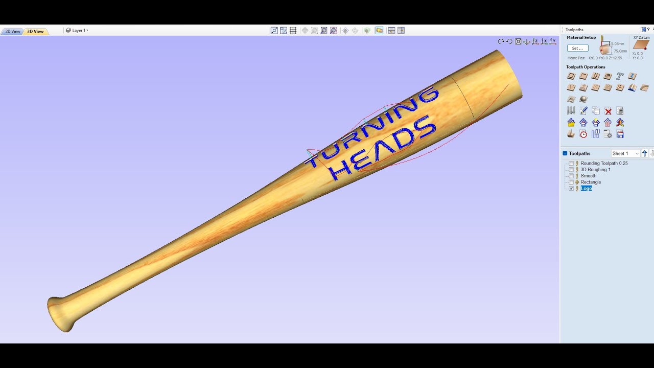 CNC Woodturning Baseball Bat Table Leg - YouTube