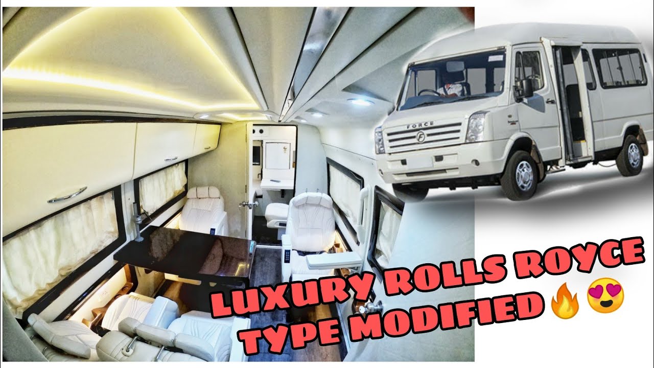 tempo TRAVELLER modified into LUXURY PRIVATE JET Interior 😍 - YouTube