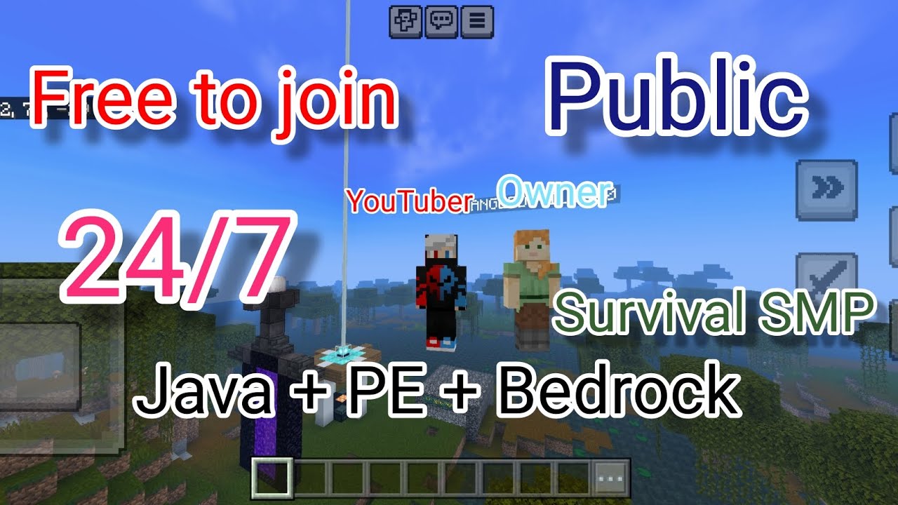 Best smp mcpe 😉 1.20+ Headsteal smp Java + mcpe 24/7 😍 free to join 😜😁 - YouTube