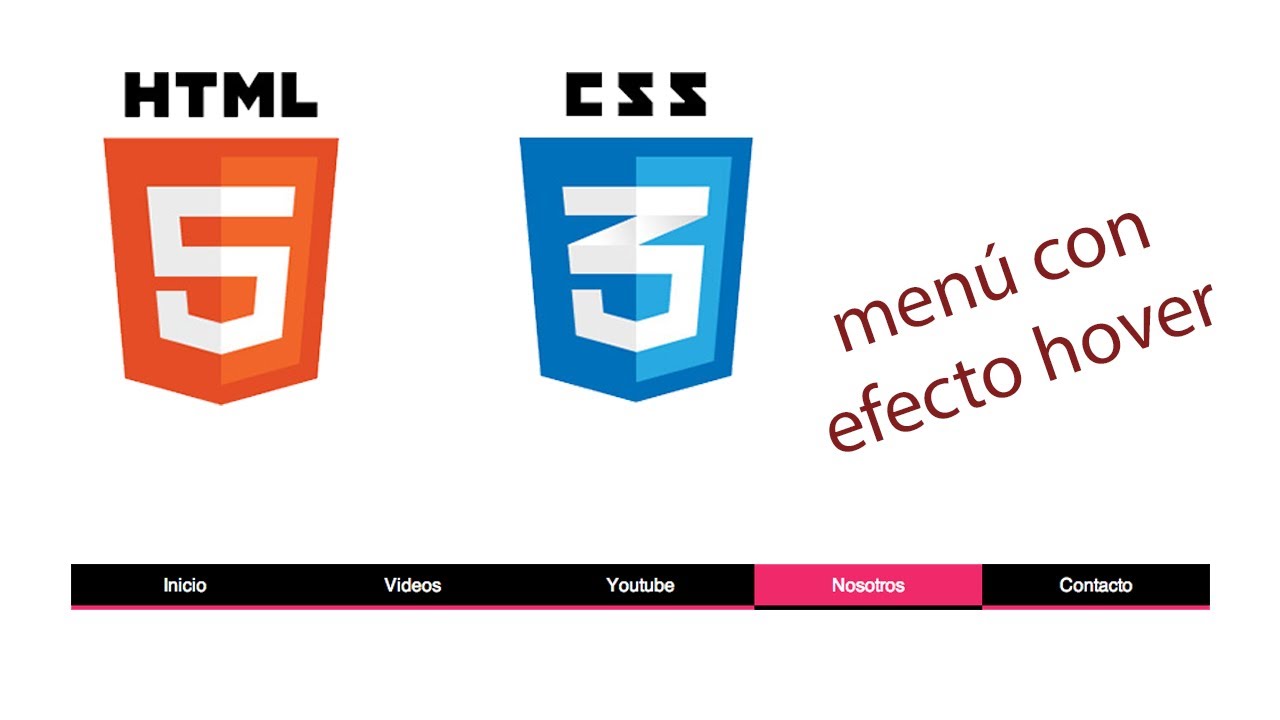 Tutorial Html 5 Y Css 3 Menu Horizontal Con Efecto Hover Youtube 8713