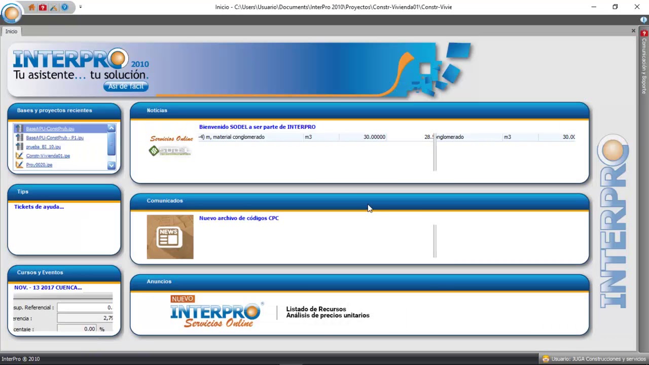 Servicios Online - Uso de Base InterPro para crear un presupuesto - YouTube