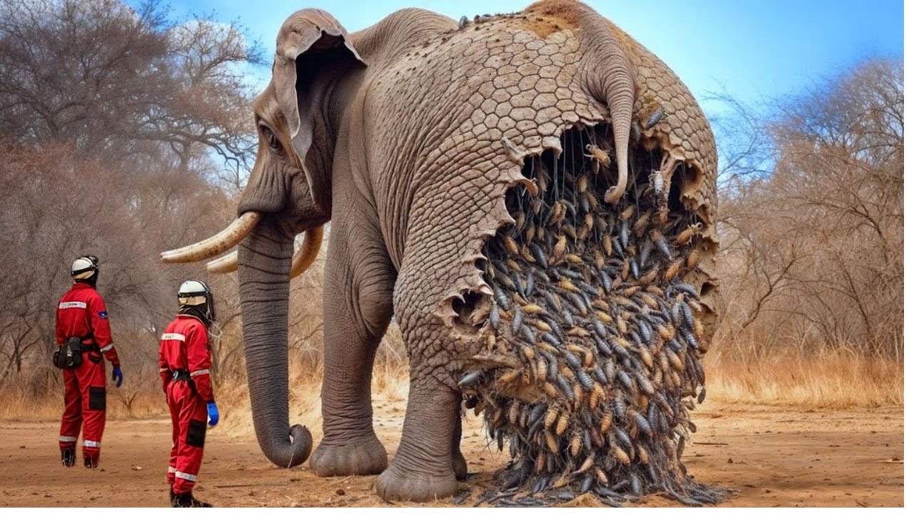A Elephant Infested with Millions of Wasps Rescued by Heroic Rescue ...