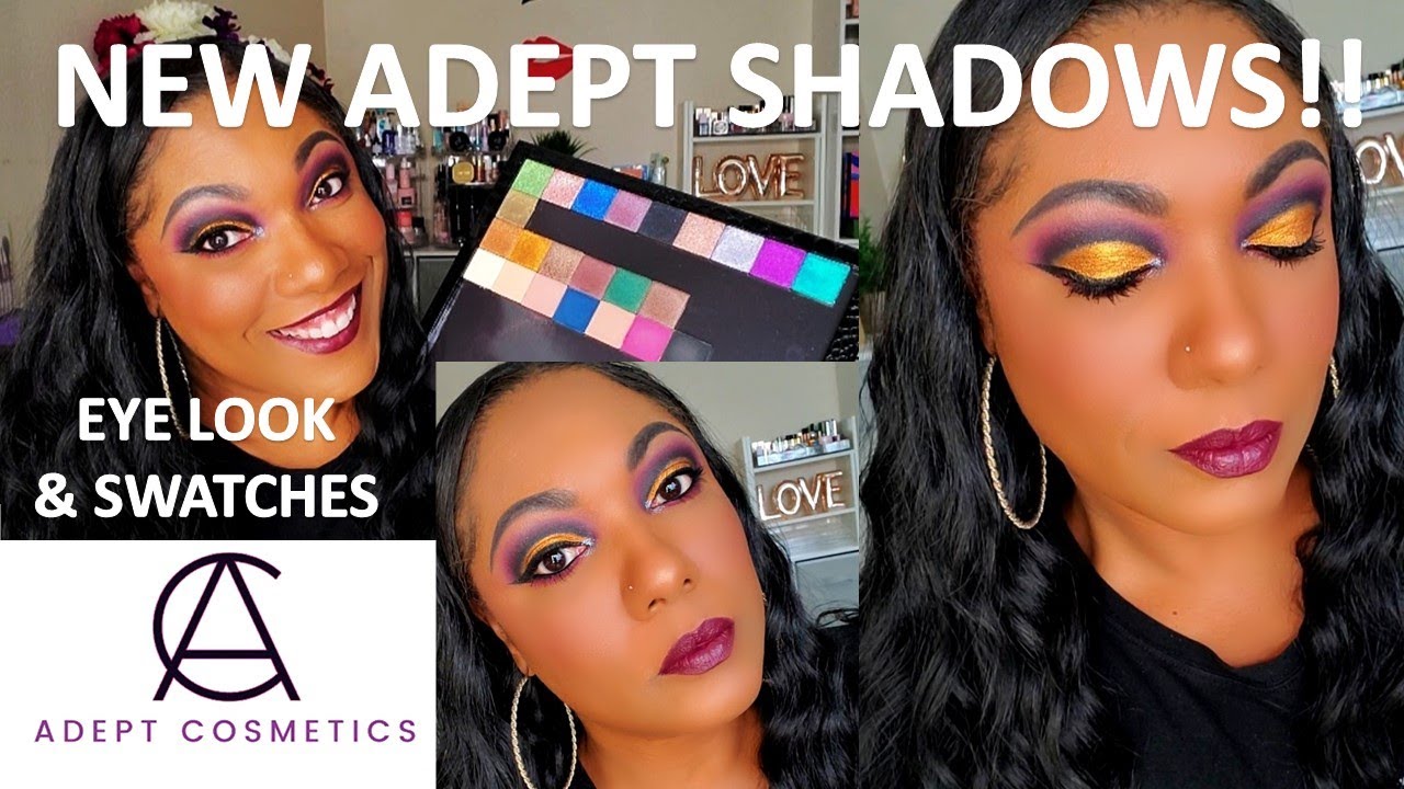 ADEPT COSMETICS New Shades!! Swatches & Eye Look - YouTube