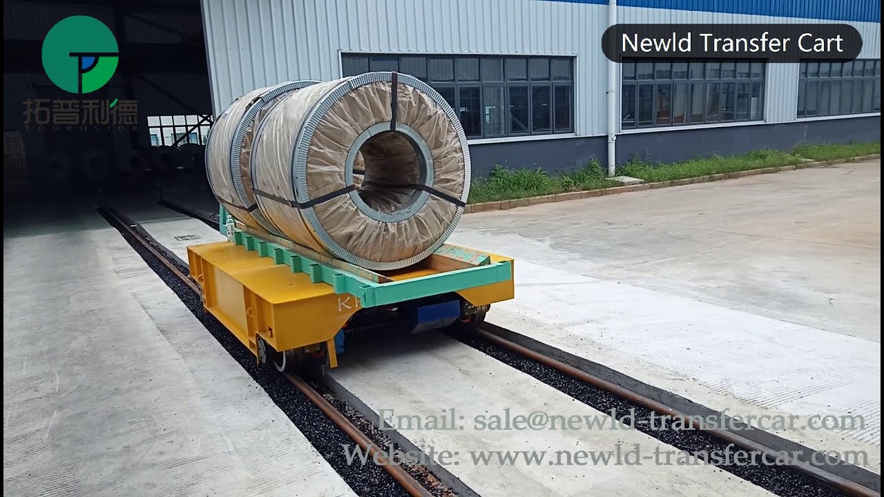 Steel Coil Transfer Trolley - Rail Guided flatbed Cart - YouTube