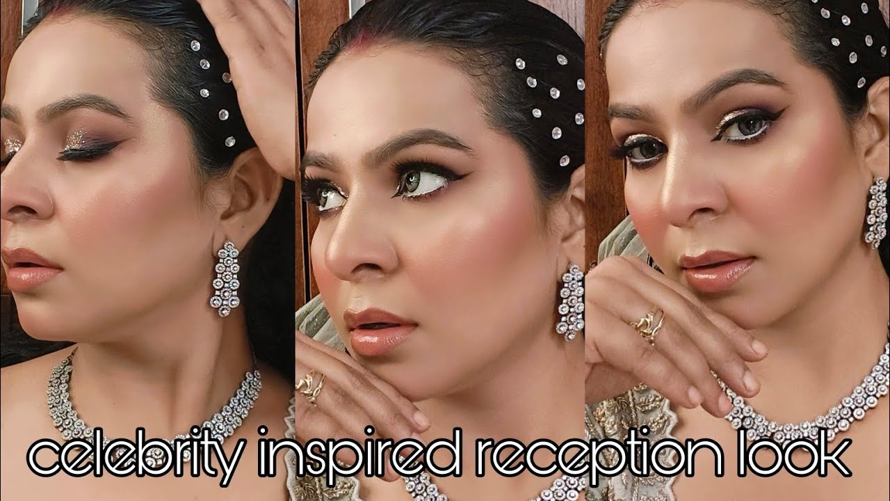 wedding 💍 reception look for beginners| celebrity inspired makeup look ...