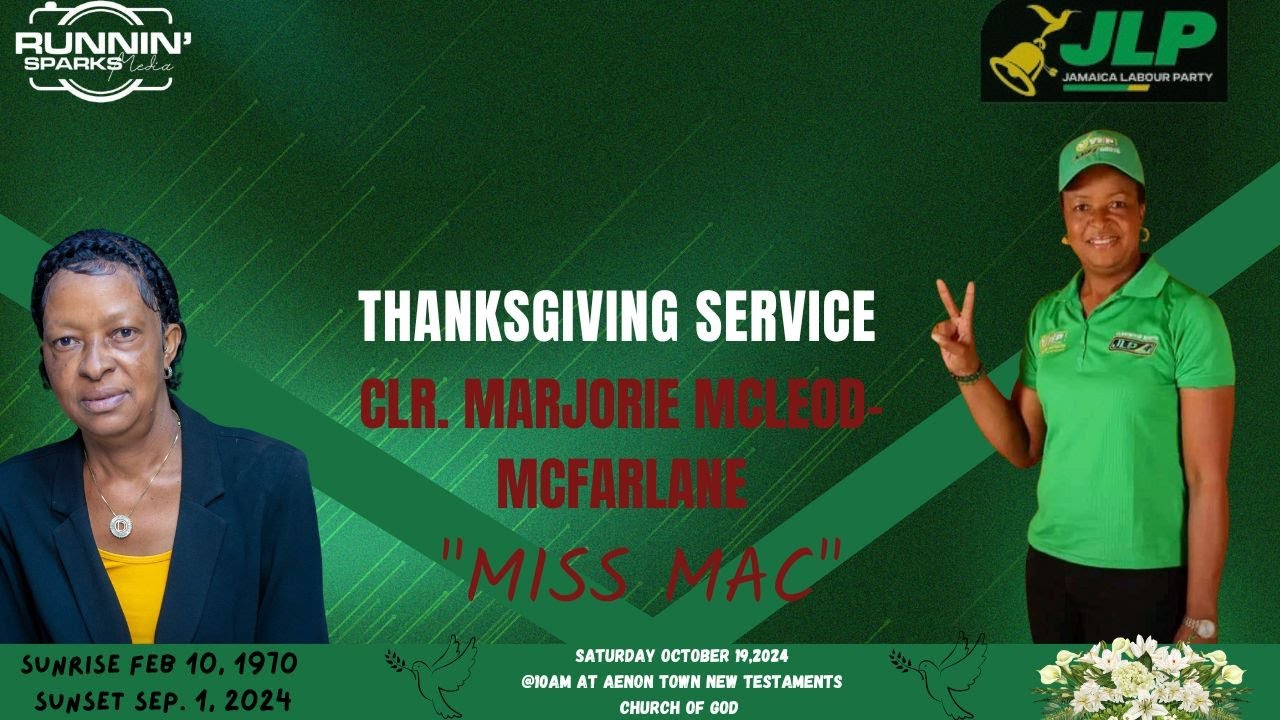 Marjorie McLeod- McFarlane "Miss Mac" (Home Going Service🕊) - YouTube