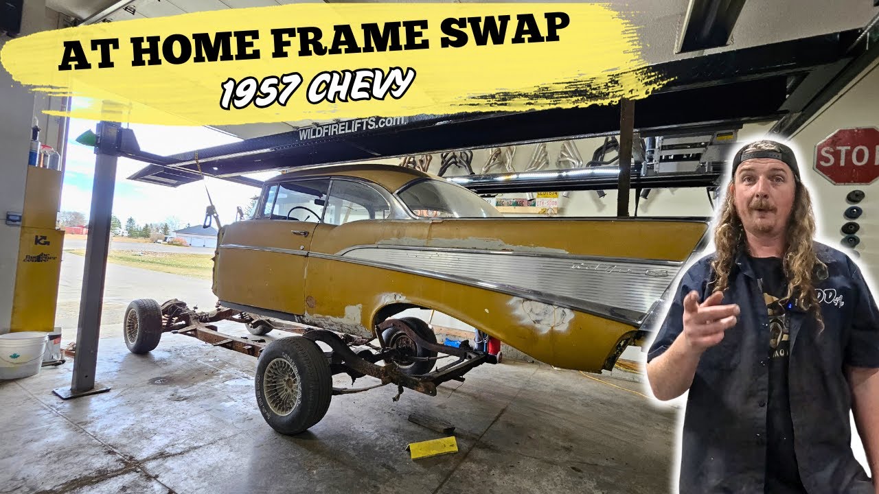 TOTALLY DESTROYED! 57 Chevy Chassis Swap Made EASY - YouTube