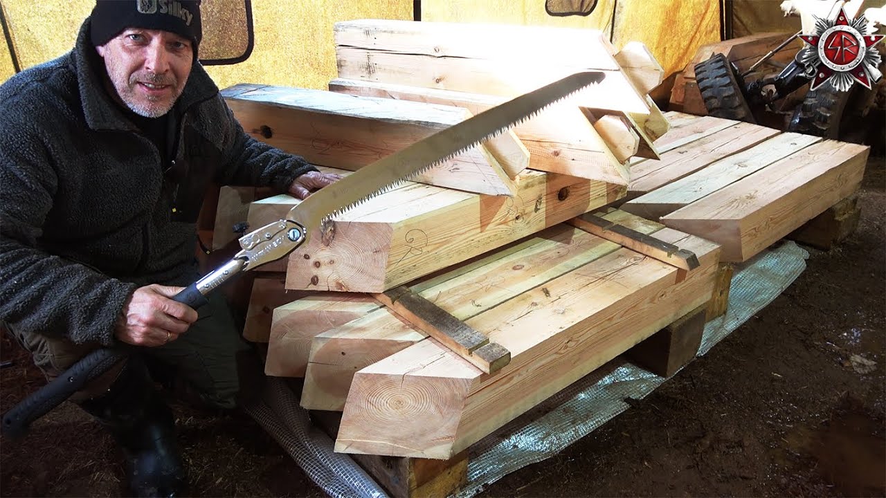 Building A 12-Sided Timber Frame House With Hand Tools - YouTube