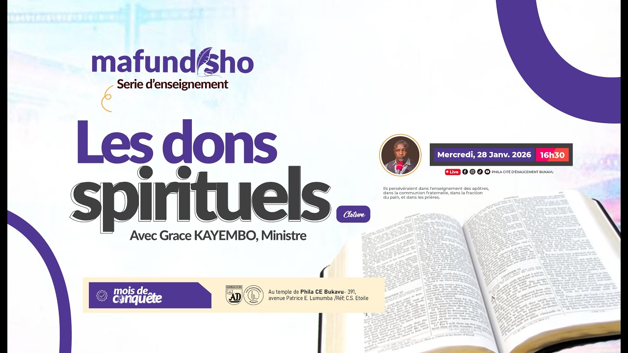 Mafundisho l Grace KAYEMBO, Ministre l Phila CE BKV - YouTube