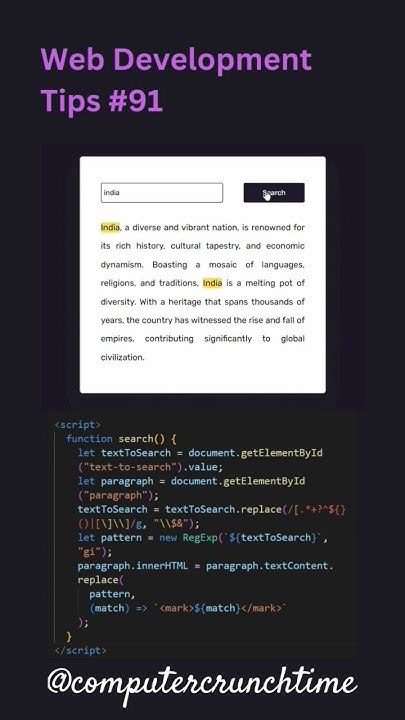Highlights Text Using Javascript Javascript Backend Programming Javascripttutorialviral