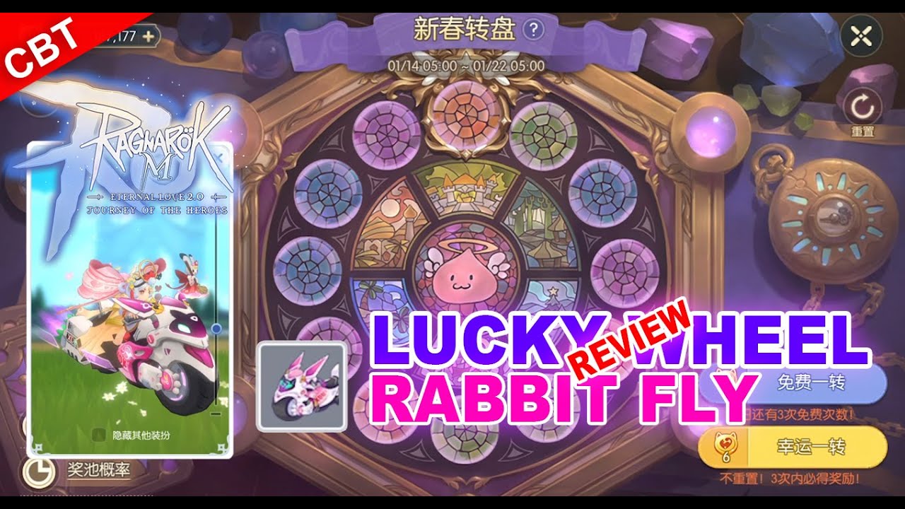 CBT Ragnarok M Eternal Love - Lucky Wheel Event Review Rabbit Fly - YouTube
