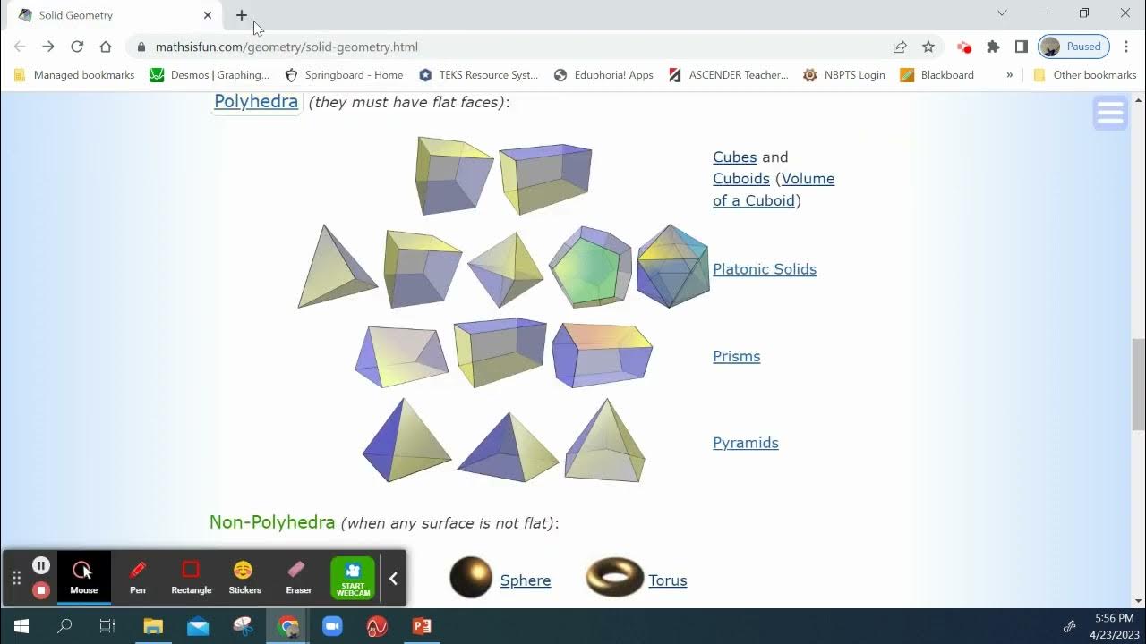 Geometry Unit 4 Day 8 (Video 1/2): Polyhedra (Regular Polyhedra ...