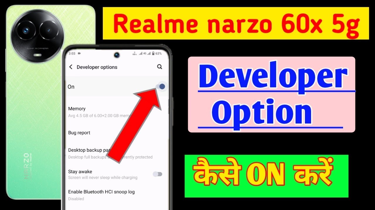 Realme narzo 60x 5g me developer option kaise on kare / how to on ...