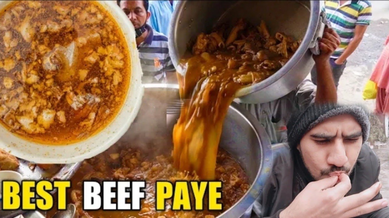 BEST BEEF PAYE Nashta in Lahore | BEST street food Pakistan | Shakeel ...