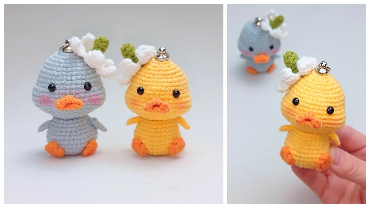 How to crochet a cute duck keychain – easy and fun DIY tutorial! - YouTube