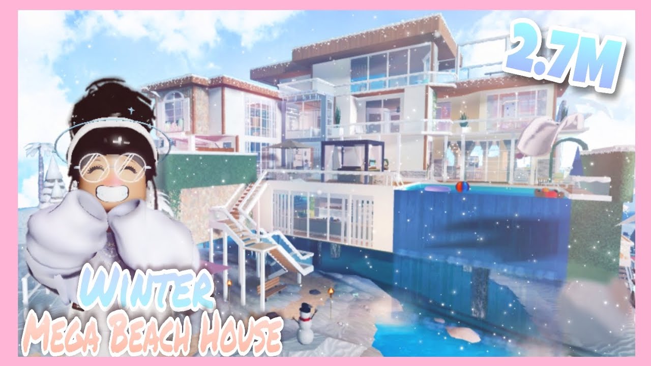 2.7M Winter Mega Beach House Tour! (Bloxburg) - YouTube