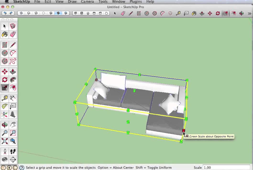 SketchUp Tutorial - SketchUp Tutorial Object Spiegelen met Scale - YouTube