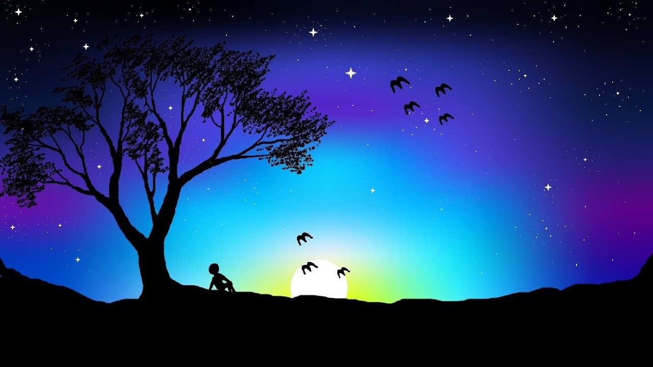 Computer drawing हिन्दी tutorial || Simple scenery drawing pictures in ms paint || @Ltr ...