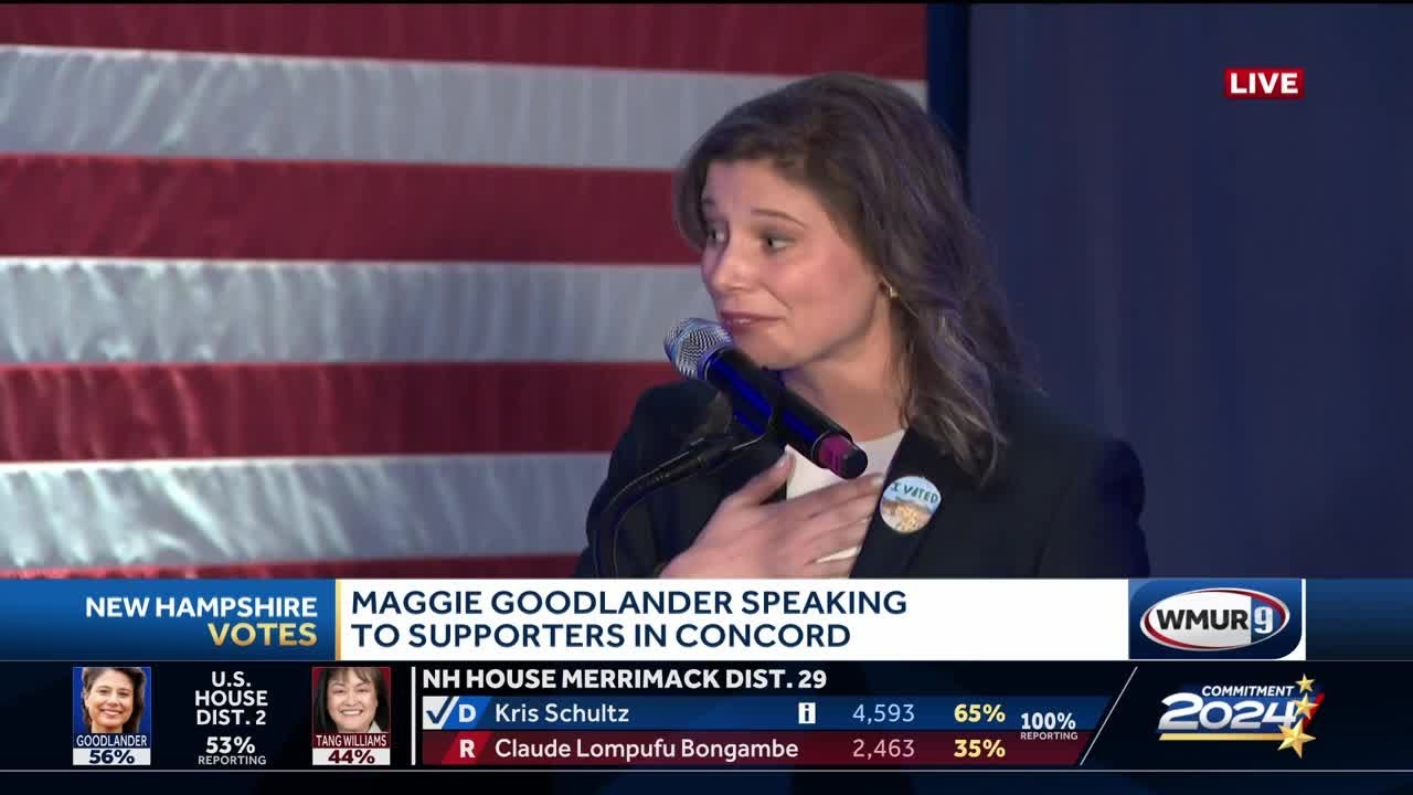 Maggie Goodlander speaks to supporters as results come in - YouTube