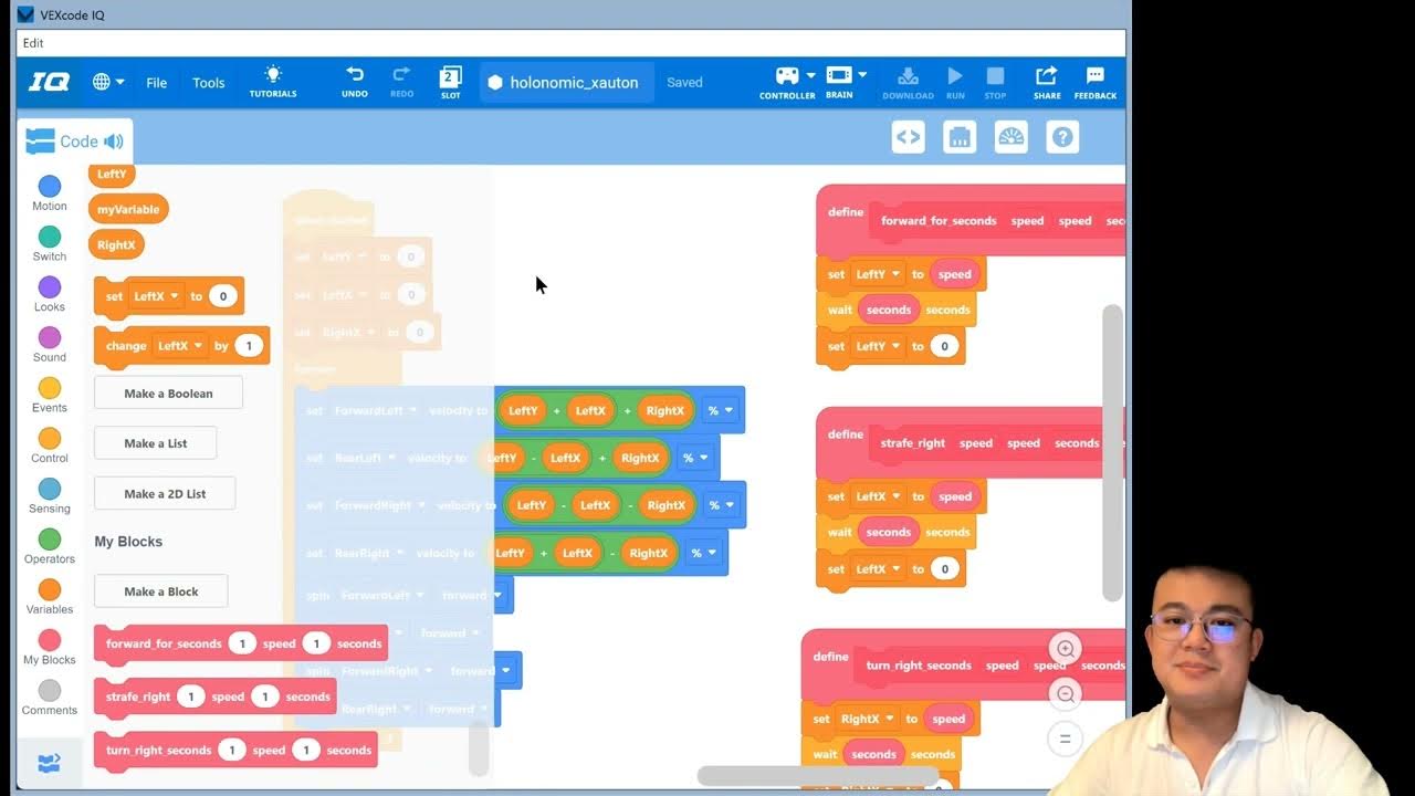 VEX IQ/V5 Autonomous Holonomic X Drive Coding Tutorial (Advanced) - YouTube