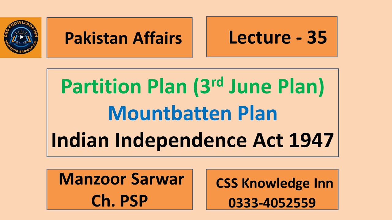 3rd June Plan | Indian Independence Act 1947 | Radcliffe Award | - YouTube