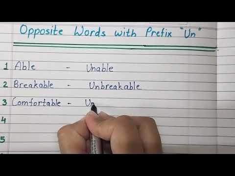 Opposite words with prefix "Un"!! opposite words!! - YouTube