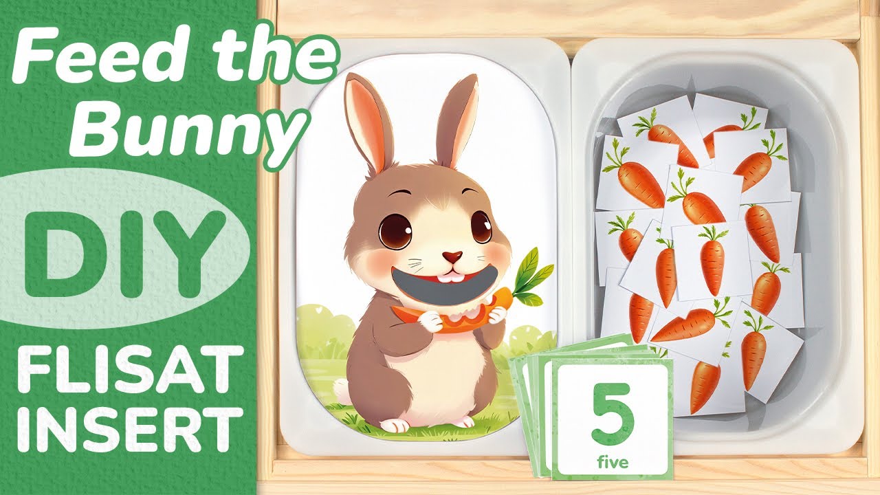 Feed the Bunny Carrots DIY Counting Activity | Flisat Insert Printable ...