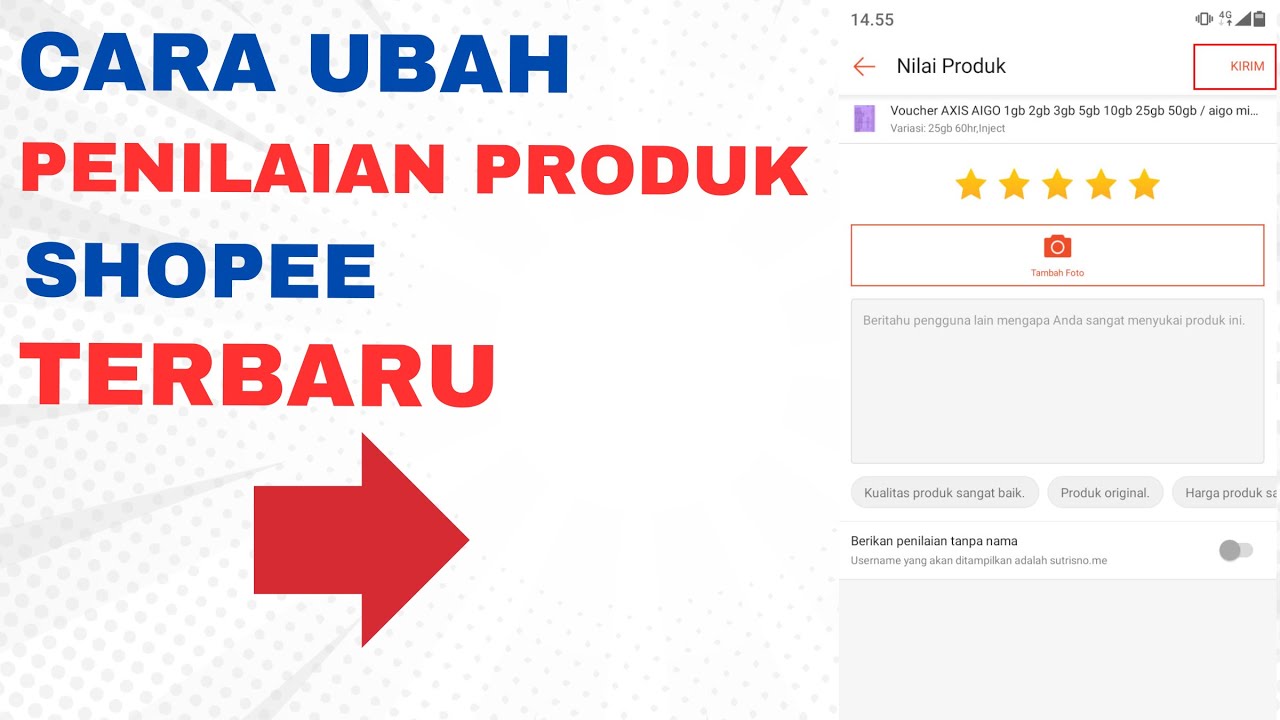Cara Menggubah Penilaian Rating Shopee Terbaru - YouTube