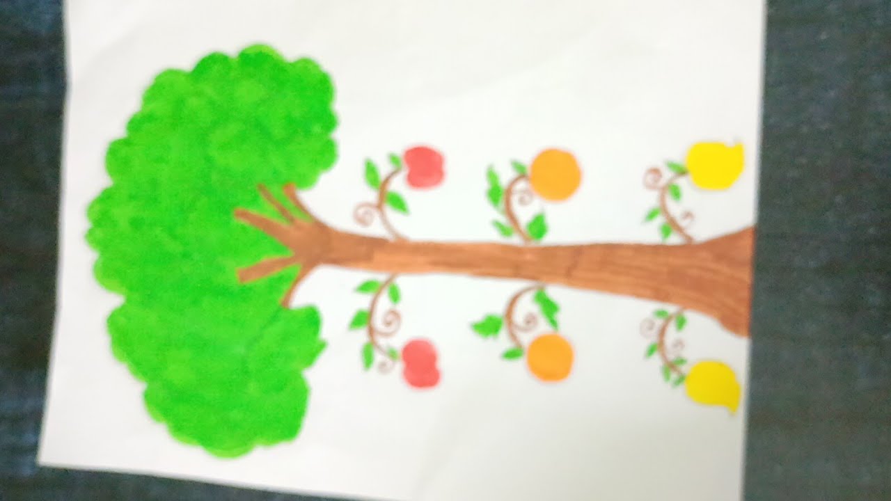 mix fruit tree easy drawing||#easydrawing - YouTube