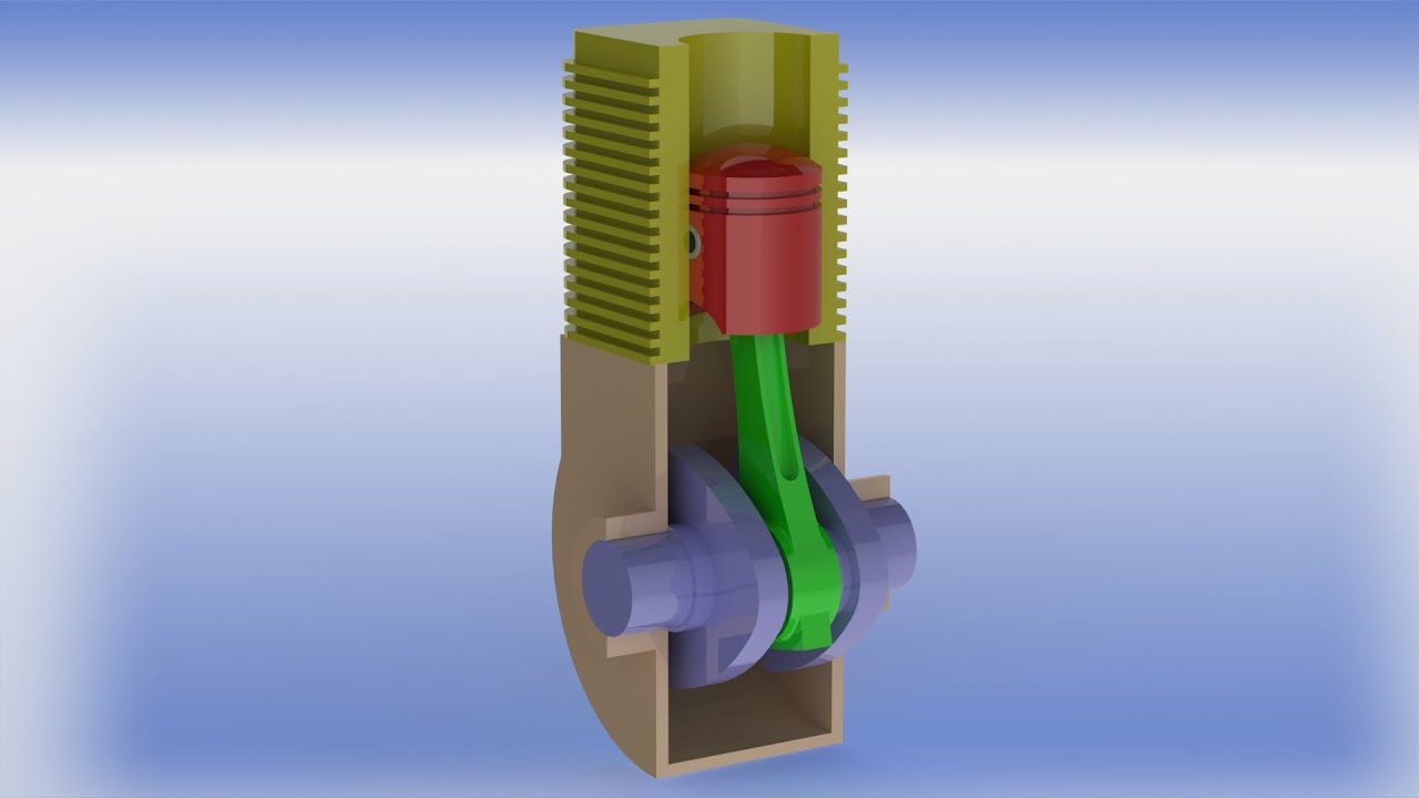 Engine model #Solidworks #Animation - YouTube