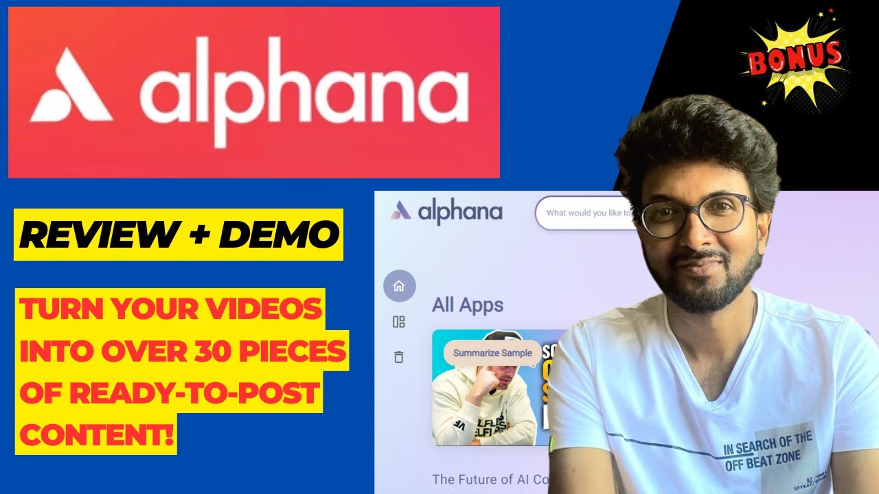 Alphana Review + Demo – Turn your videos into over 30 pieces of ready ...