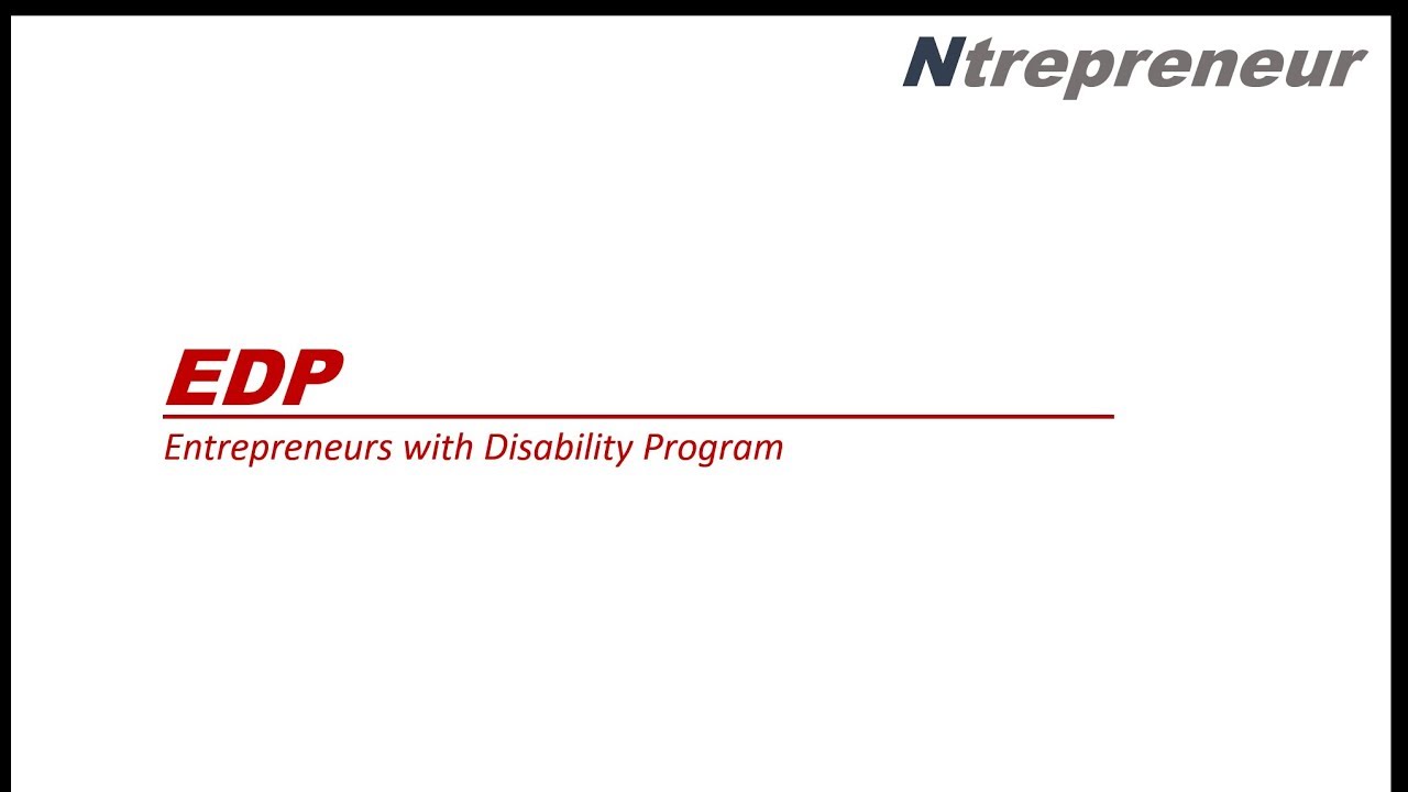 Entrepreneurs with Disability Program - YouTube