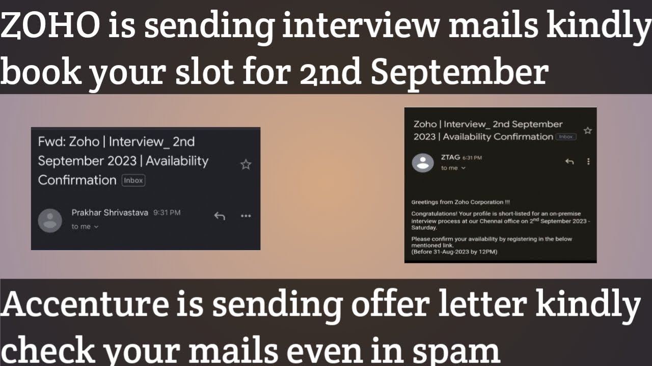 Accenture is sending Offer letter 30 Aug 2023 | Zoho is sending ...