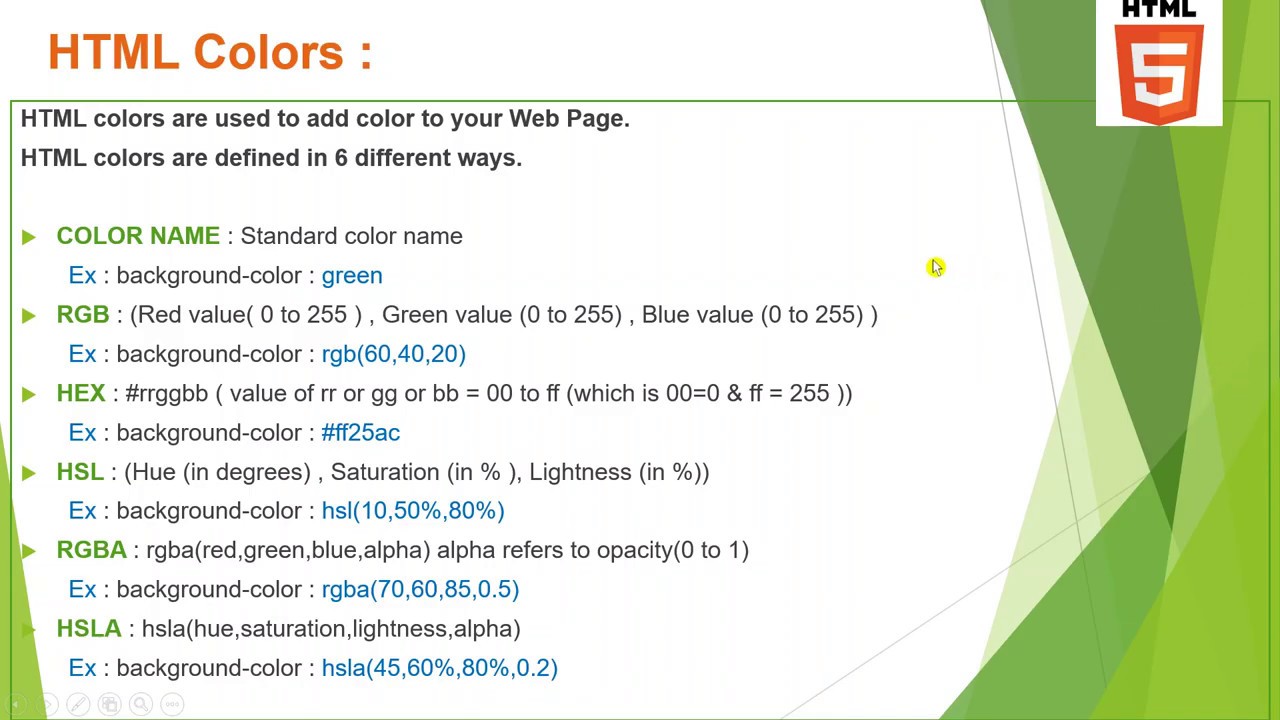 18 HTML Colors - YouTube