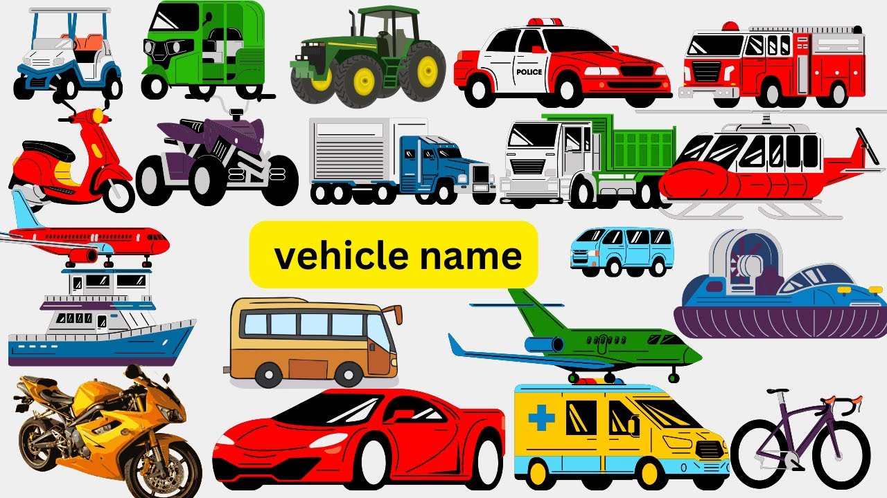 Vehicle Names | Types of Vehicles in English | Vehicles Vocabulary ...