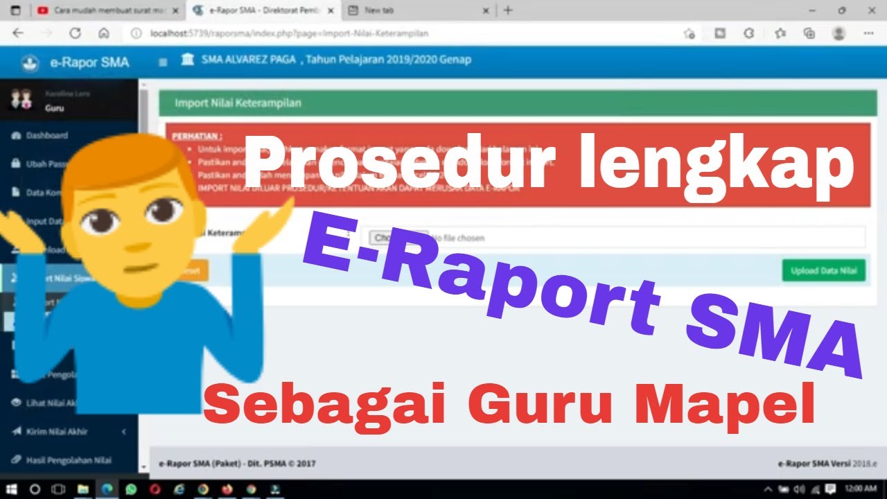 Eraport SMA sebagai guru Mata Pelajaran // Tutorial E-Raport SMA - YouTube