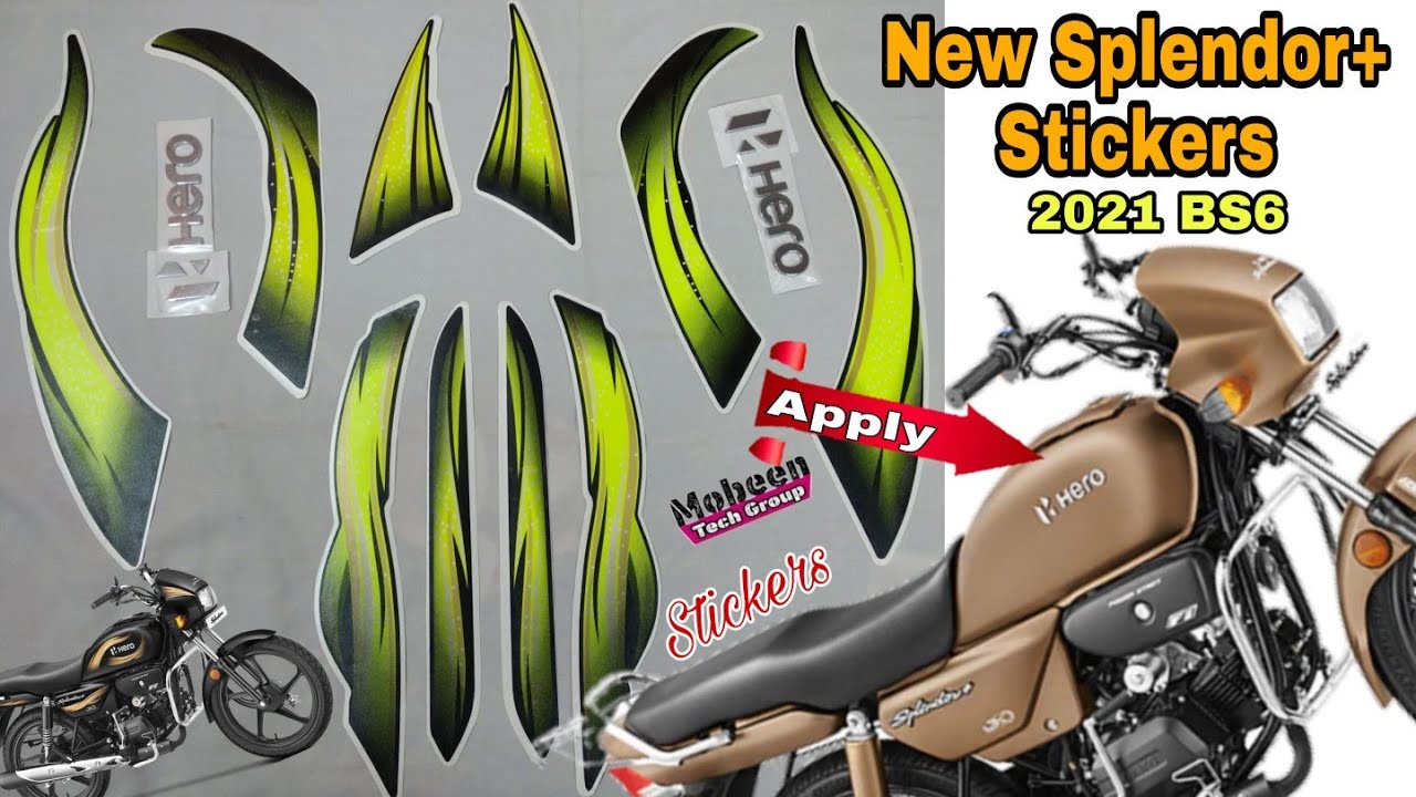 New Splendor Plus BS6 i3S Limited edition Bike Green colour Stickers ...