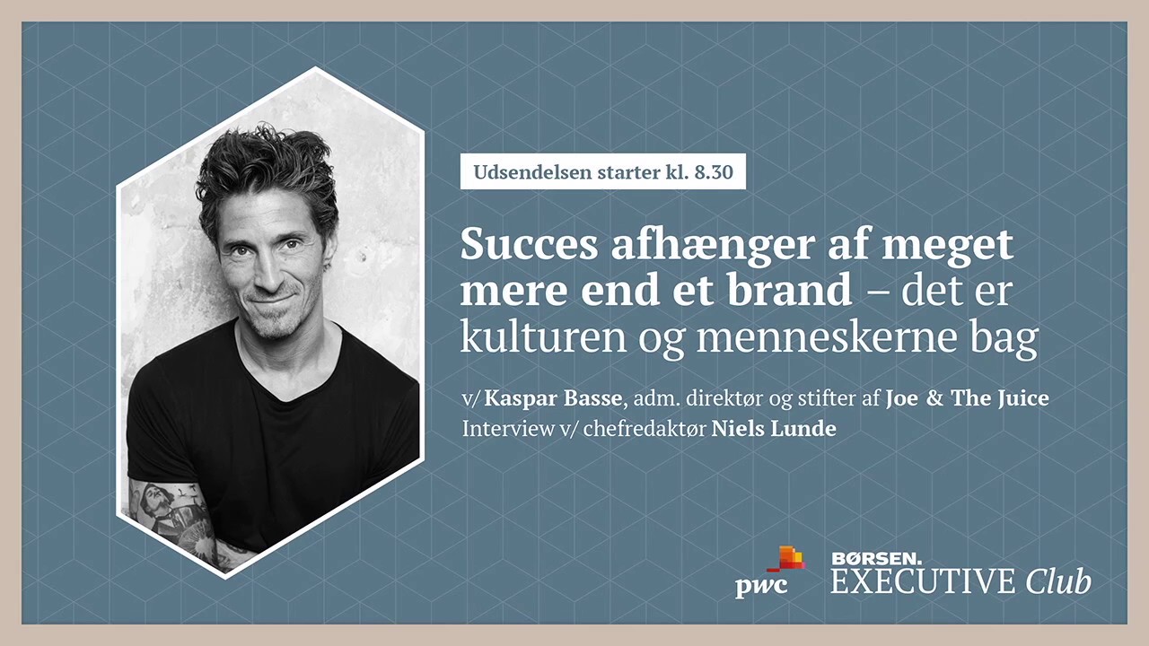 Kaspar Basse stifteren af Joe & The Juice taler ved Børsen Executive ...