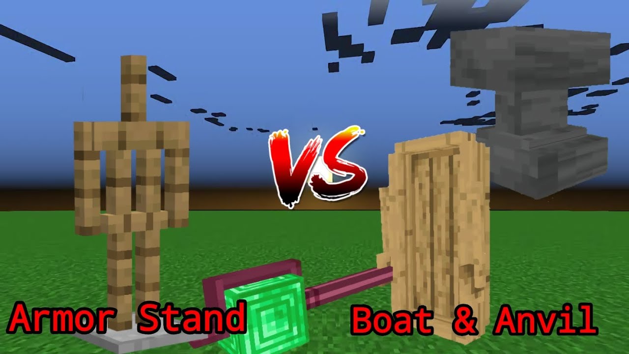 Armor Stand vs Boat and Anvil | Minecraft Mob Battle - YouTube