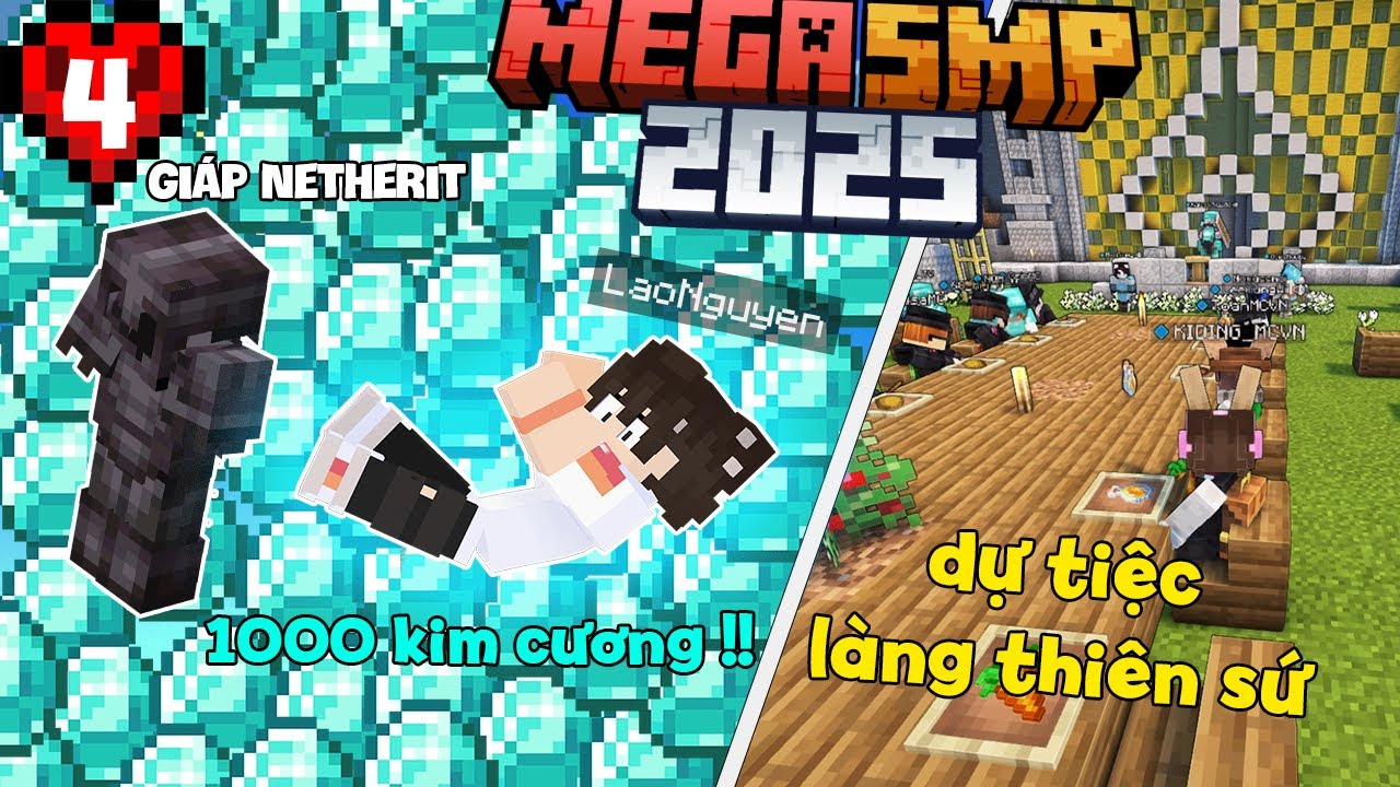 MINECRAFT MEGA SMP 2025 TẬP 4 | HOÀN THÀNH THỬ THÁCH 1000 KIM CƯƠNG, DỰ ...