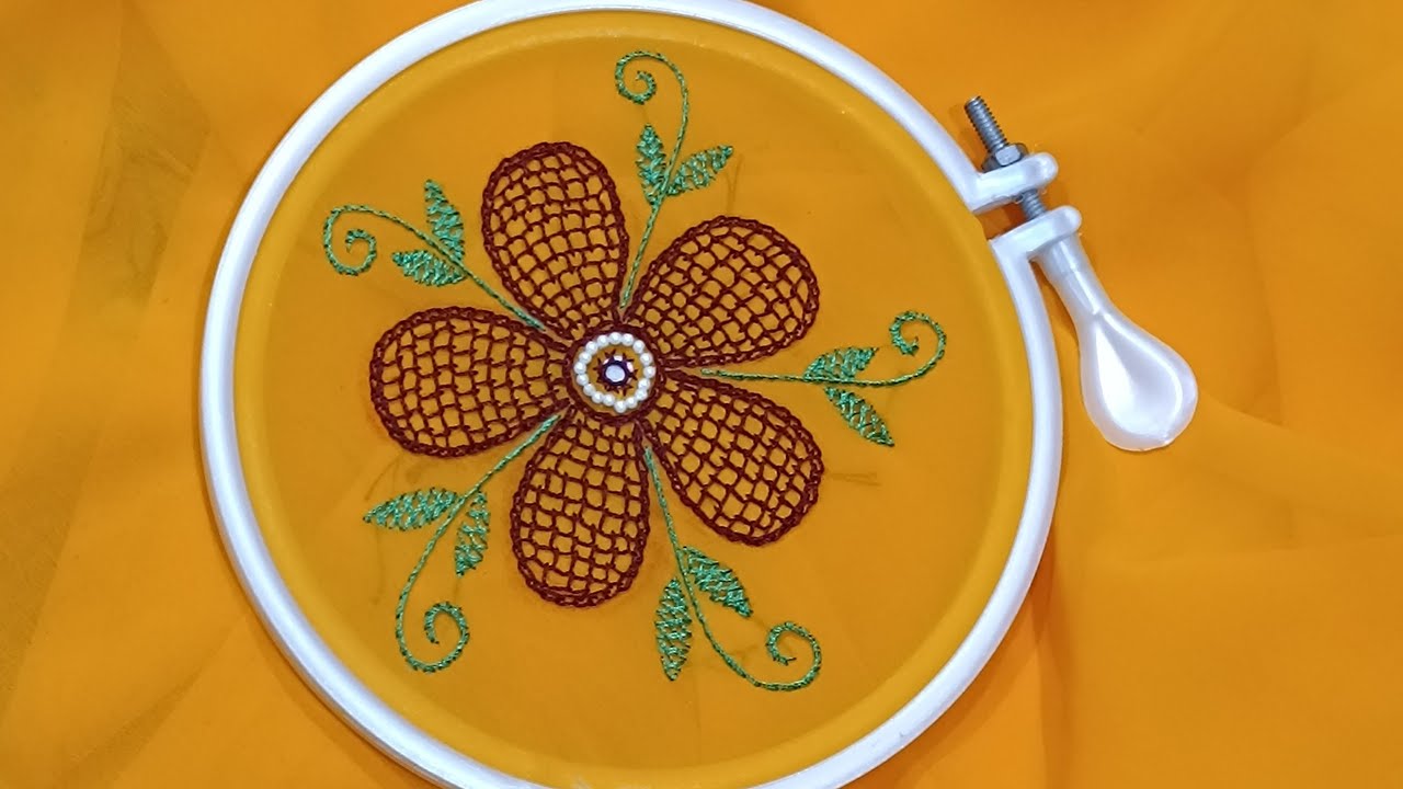 Beautiful and simple flower design stitch | Hand embroidery for ...