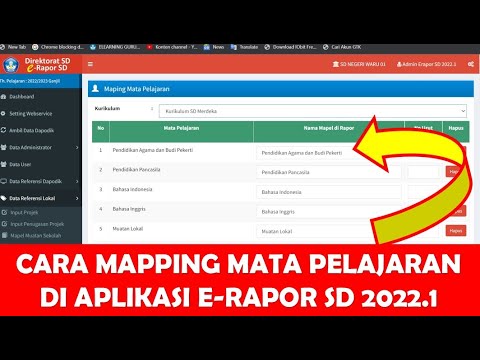 CARA MAPPING MATA PELAJARAN E-RAPOR SD 2022 KURIKULUM MERDEKA - YouTube
