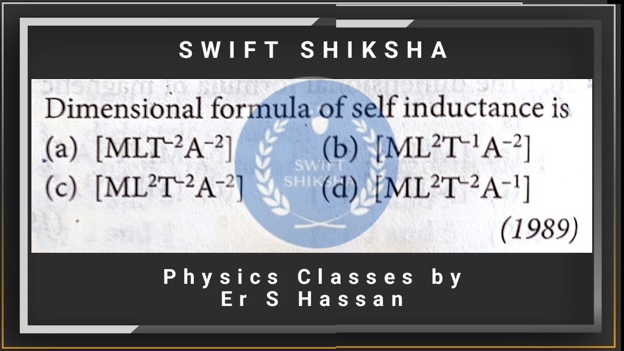 Dimensional formula of self-inductance is #neet #physics - YouTube
