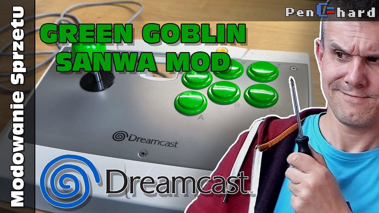Renowacja - Sega Dreamcast Arcade Stick (Agetec aka Green Goblin) - YouTube